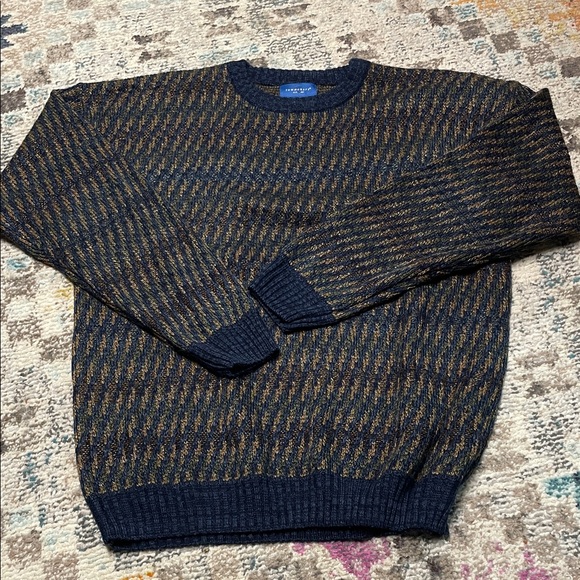 Towncraft | Sweaters | Towncraft Mens Blue And Brown Crewneck Sweater ...